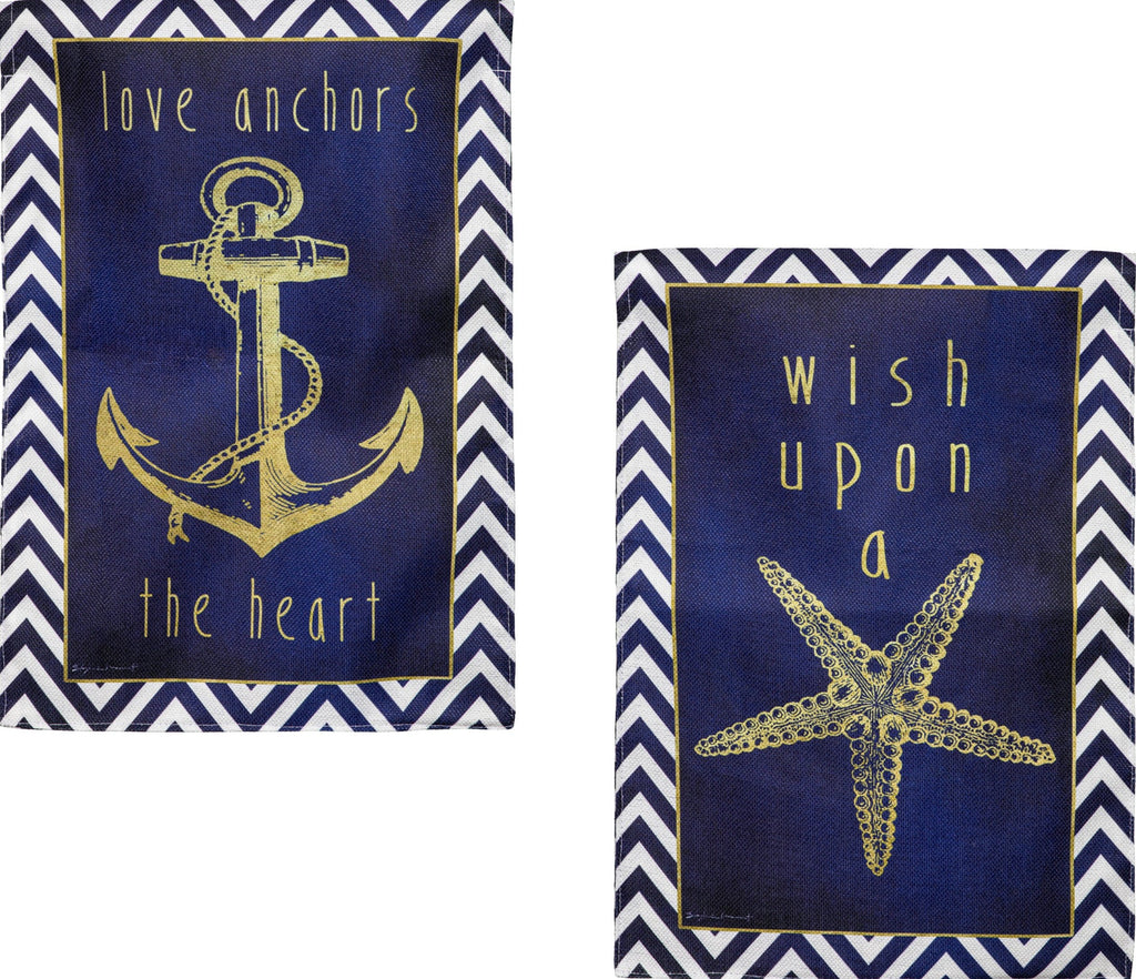 Anchor & Gold Reversible HF – Islander Flags of Kitty Hawk, Inc.