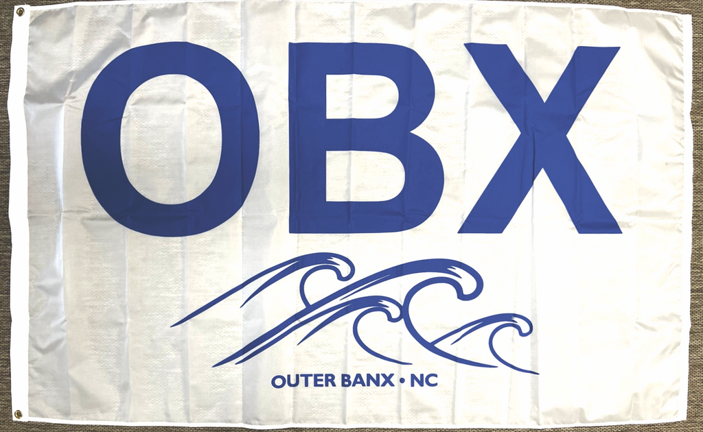 OBX BLUE Wave Flag-3 ft x 5 ft – Islander Flags of Kitty Hawk, Inc.